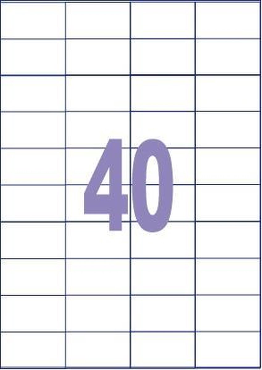 Kangaro etiket - injet/laser/kopieer - 52,5x29,7mm - 100 vel - 40 ...