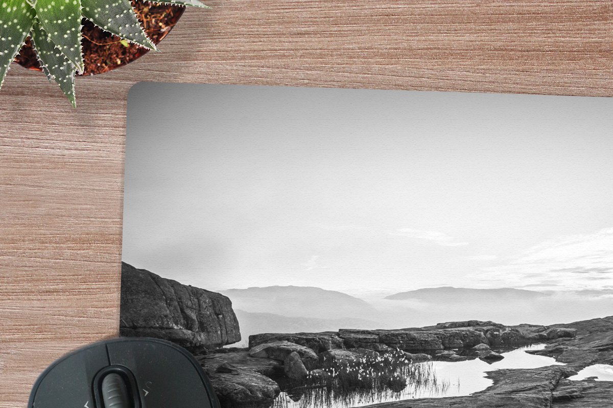 Muismat Zwart wit - Natuurfoto zwart-wit muismat rubber - 60x40 cm ...