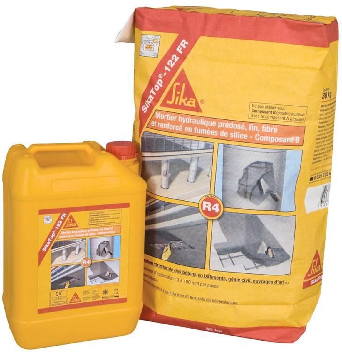 Hydraulische mortel SIKA - betonreparatie Sikatop 122 FR - Grijs - 14kg ...