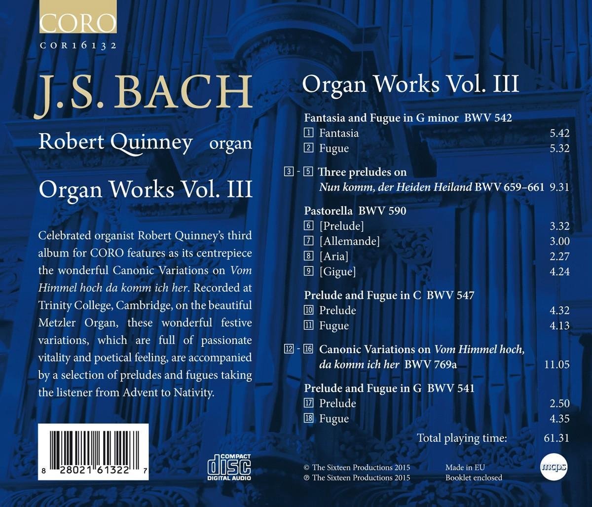 Robert Quinney - J.S. Bach Organ Works Vol.III (CD), Robert Quinney ...