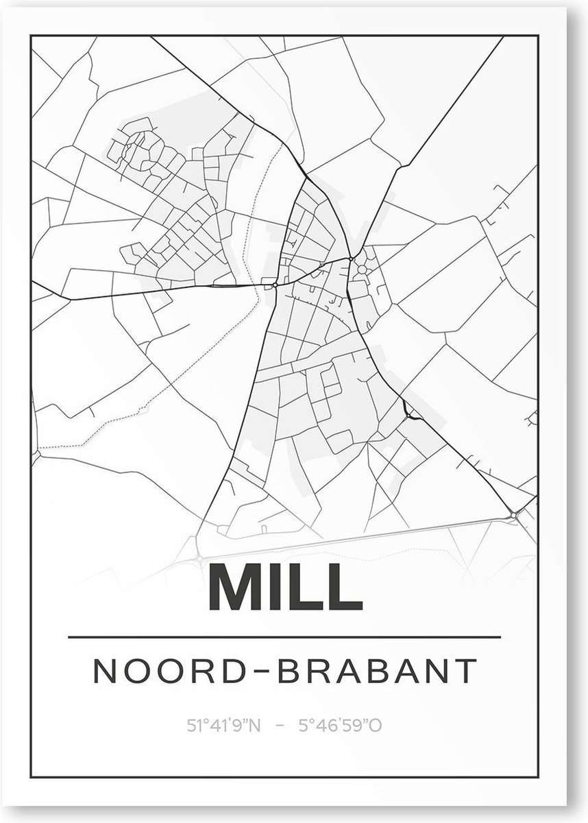 Poster/plattegrond MILL - A4 | bol.com