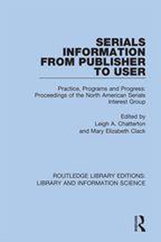 Routledge Library Editions: Library and Information Science - Serials ...