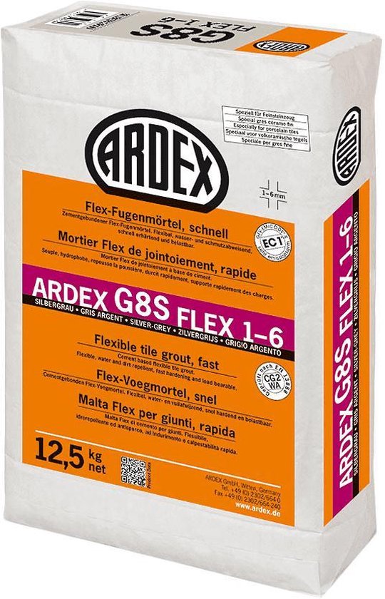 Mortier pour joints Ardex G8 S Flex 5 kg 1-6 mm pergamon rapide | bol.com