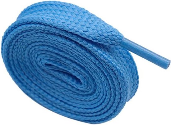 2 Paar Platte Veters Blauw 100cm - 5 Gaatjes - van Heble® *** | bol.com