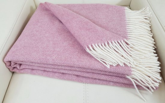 Wollen Plaid - OSLO - Oud Roze (140x200cm) 100% Wol - ECO Deken ...