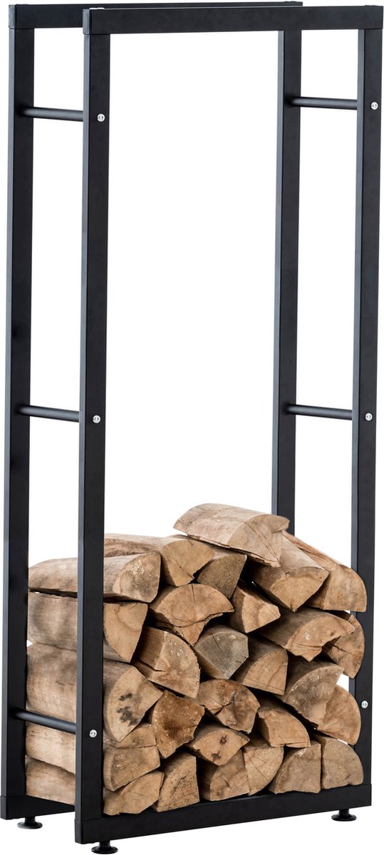Stalen Brandhout Rek Rafferty - Mat zwart - Voor binnen en buiten ...