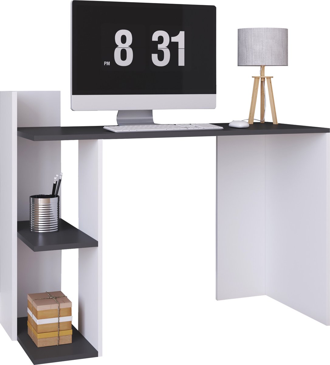 VCM Houten Bureau Computer Tafel Werktafel Kantoortafel Opbergruimte ...