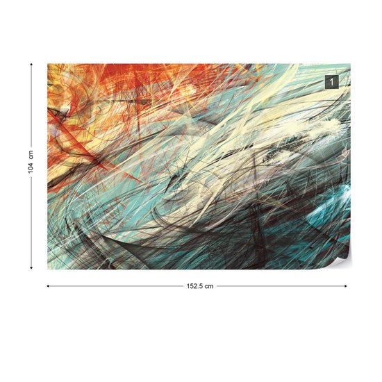 Fotobehang - Vlies Behang - Abstract Schilderij - Kunst - 152,5 x 104 cm | bol