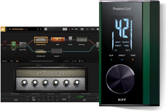 Positive Grid RIFF Green Guitar Audio Interface voor iOS & Desktop | bol