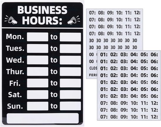 3PCS Opening Hours Sign - Open Closed Plates - Opening Hours Signs voor ...