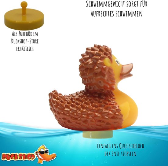 Schattige Rubber Eendje Egel - Piepend Badlekspeeltje (L: 9 cm) | bol