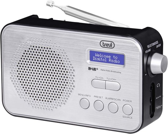 Draagbare DAB/DAB+ Radio met Dot Matrix Display, Dubbele Wekker en ...