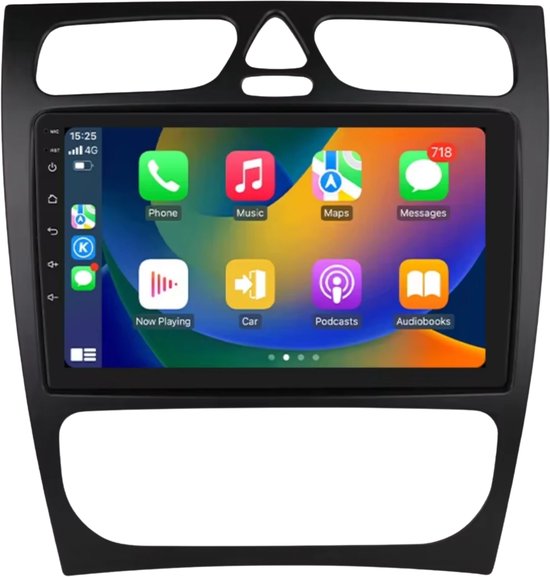 Autoradio met bluetooth - Carplay - Voor Mercedes-Benz C-Klasse / CLK ...