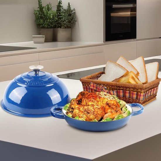 Geëmailleerde Gietijzeren Hollandse Oven - Ronde Blauwe Brood Bakpot ...