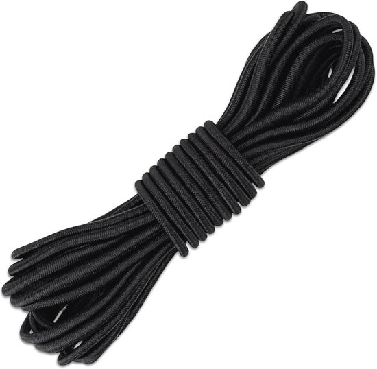 Elastische Rubber Koord 10m x 4mm - Ronde Zwarte Stretch Band voor ...