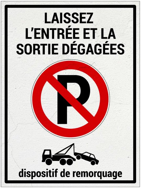 Laissez l'entrée et la sortie dégagées bord - Sign Again materiaal - 40 ...