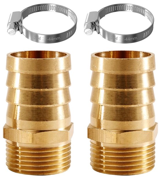 2pcs 1 inch brass hose grommets, 1 inch AG x 32mm (1 1/4 inch) hose ...