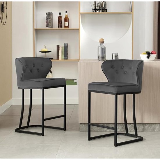 Barkrukken Set Van 6 – Fluweel – Grote Zitting – Met Rugleuning – Voor ...