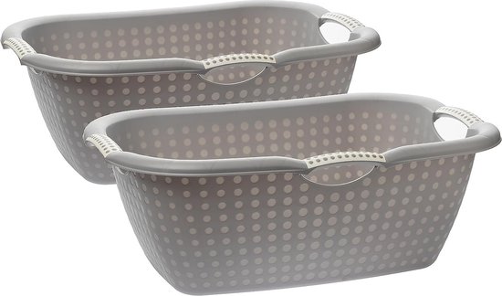 Set van 2 Ergonomische Wasmanden - 28 Liter, Robuust en Duurzaam voor ...