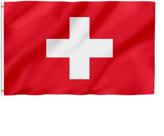 Vlag Zwitserland - 90x150 cm - Zwitserse vlag - Met ophangringen - Flag ...