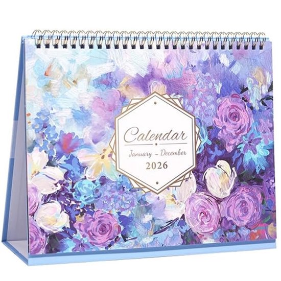 Kalender - 2026 Kalender - Bureaukalender 2026 - 12 Maanden Staande ...
