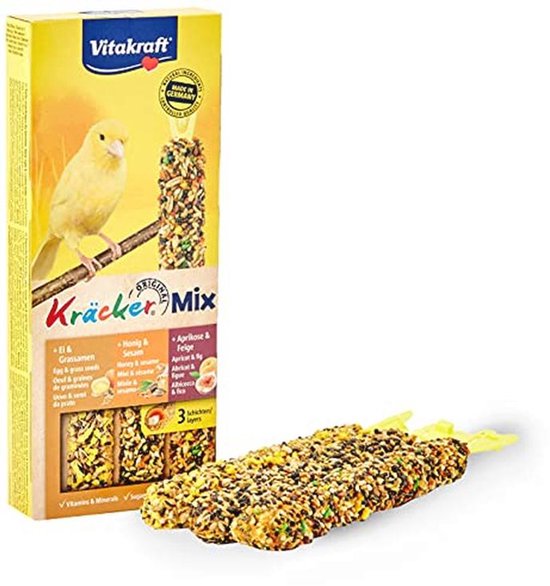 Kracker Trio Mix voor Kanaries - Natuurlijke Snack met Eiwit, Abrikoos ...