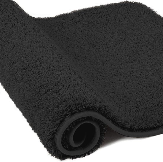 Superdikke Microvezel Badmat 60 x 90 cm - Zwart - Absorberend en ...