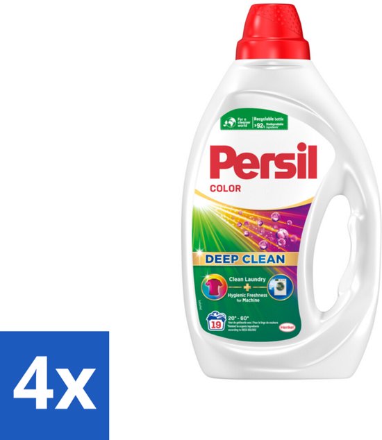 4 x Persil - Wasmiddel - Wasmiddel Gel Color - Voor Gekleurde Was - 19 ...