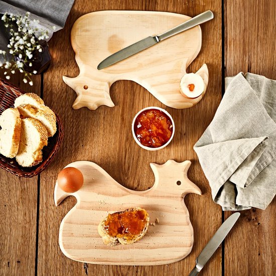 Houten Kinder Broodplank met Kippenmotief en Ei Vakje | bol