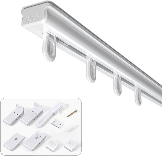 Verstelbare Gordijnroede 110-210 cm - Uittrekbare Aluminium Gordijnrail met 1 Lus | bol