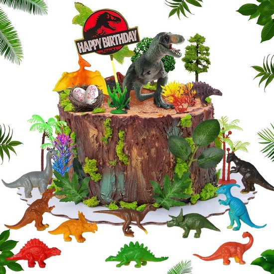 40 Stuks Dinosaurus Taartdecoratie Set voor Kinderfeestjes | bol