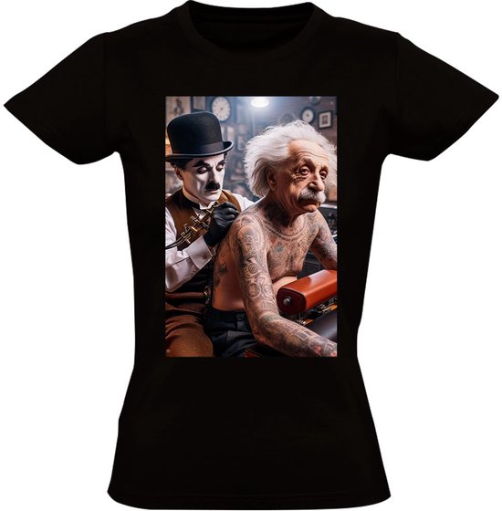Tattoo Einstein Dames T-shirt - Stoer - Gangster - Humor - shirt | bol