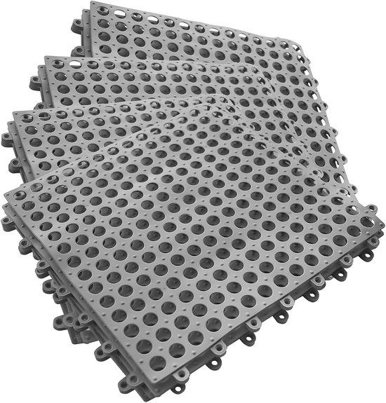 16-Pack In elkaar grijpende Vloermatten 30x30 cm 12mm Antislip PVC voor ...