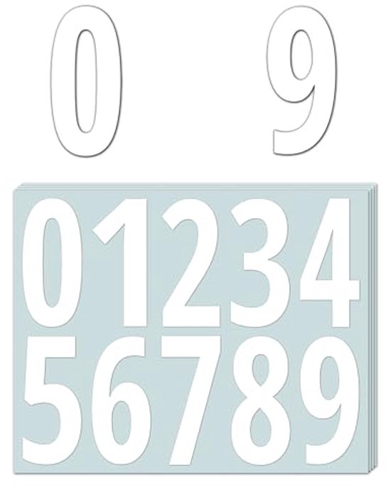 200 Stuks Zelfklevende Nummer Stickers - 100mm Waterdichte Vinyl ...