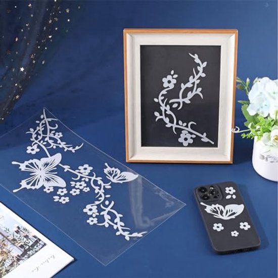 KARZO - 2 Vel Bloemen Vlinder Stickers - Reflectief Vinyl - Waterdicht ...