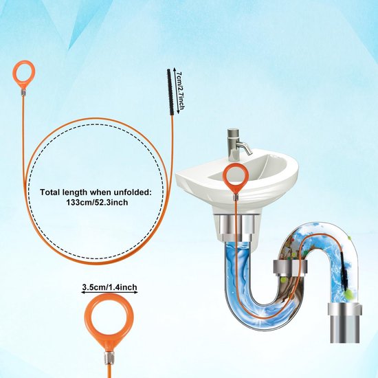 Flexibele Slang Ontstopper - 5 Stuks, Anti Breuk Stalen Draad, 133 cm ...