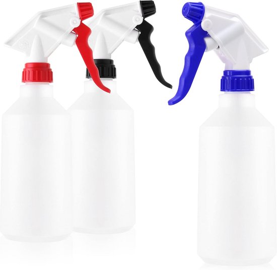 Set van 3 Chemisch Bestendige Spuitflessen 500ml met Verstelbare Tuit | bol