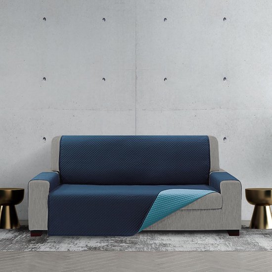 Gewatteerde Bankovertrek 3-Zits Turquoise - Omkeerbaar & Wasbaar Model ...