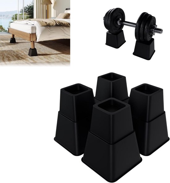 8-delige meubelverhoger set 10 cm + 15 cm - verhogen bed bank tafel ...