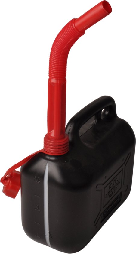 Jerrycan - Benzine - Kunststof - 5 Liter - Met flexibele tuit + anti ...