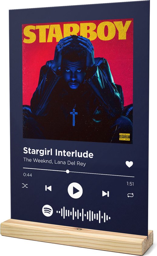 Songr Spotify Muziek Bordje - Stargirl Interlude - The Weeknd, Lana Del Rey - 20x30 -... | bol.com