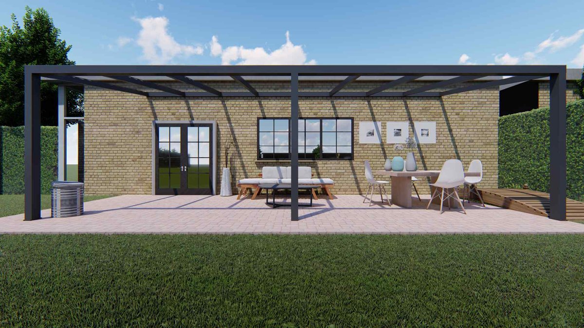 Benelux Veranda 7,80 mt x 3,70 mt – Anthracite – Helder Polycarbonate ...