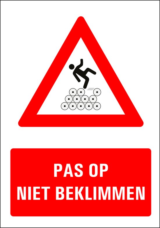 Pas op niet beklimmen sticker 210 x 297 mm | bol