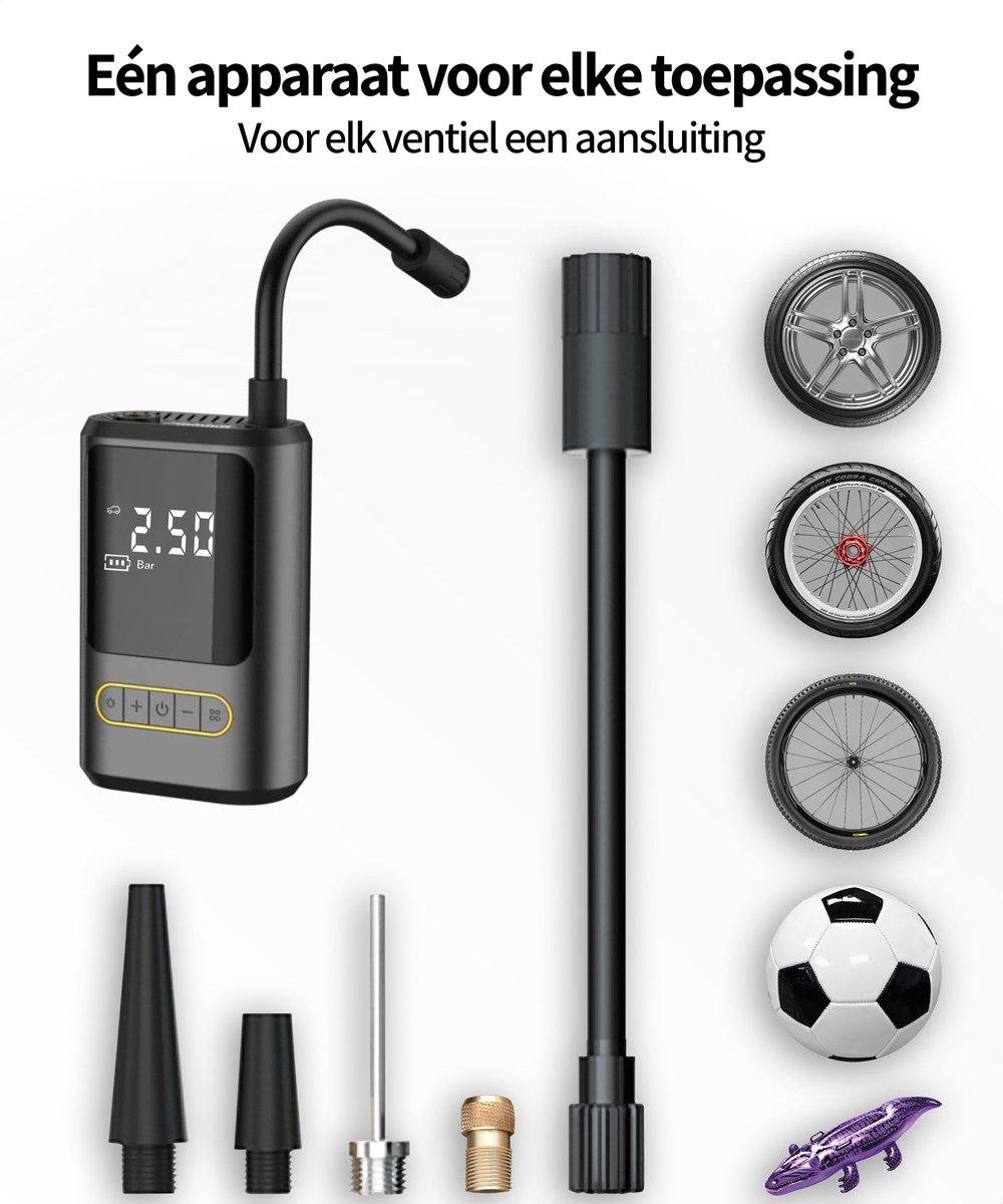 TomorrowNow® Airforce - Oplaadbare Compressor - Draagbare Elektrische ...