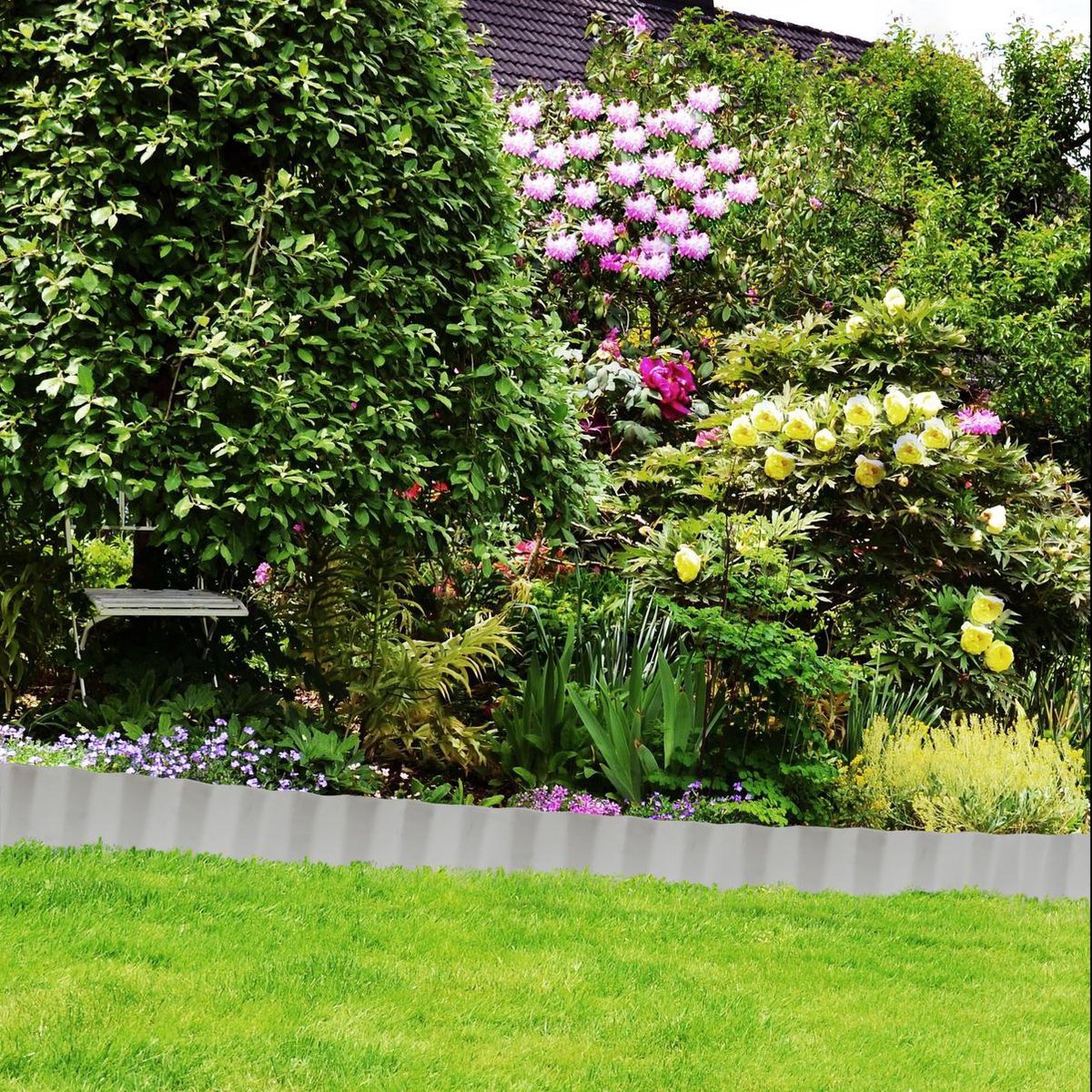 Relaxdays 4x borderrand metaal - grasrand - graskant - verzinkt ...