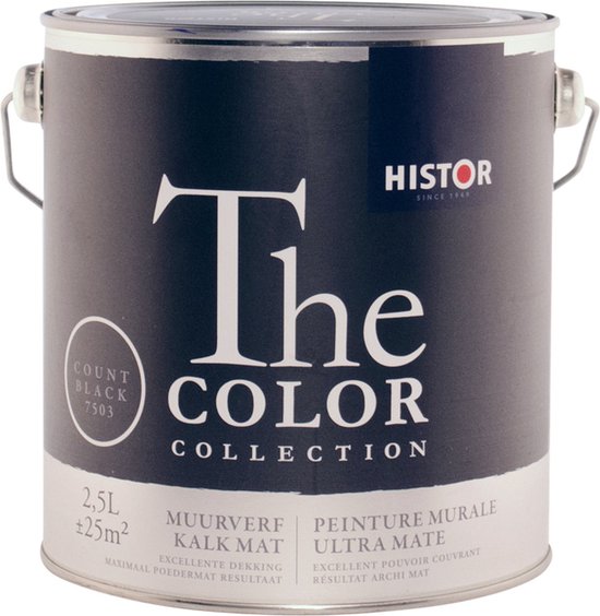 Histor The Color Collection Muurverf - 2,5 Liter - Count Black | bol