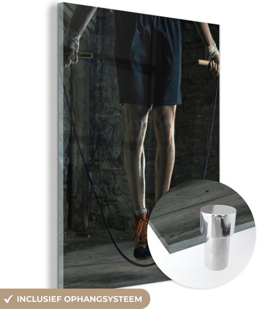 MuchoWow® Glasschilderij 90x120 cm - Schilderij acrylglas - Een blanke ...