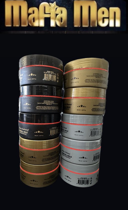 10 Pack- Haarwax Mix- Mafia Men- Wax 6 Privé - wax 8 Exclusief - wax 10 ...