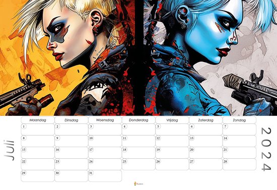 Manga jaarkalender - 2024 kalender - 35x24 - 300gms papier | bol