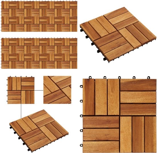 Terrastegels 30 x 30 cm Acacia set van 20 - Terrasplank - Terrasplanken ...